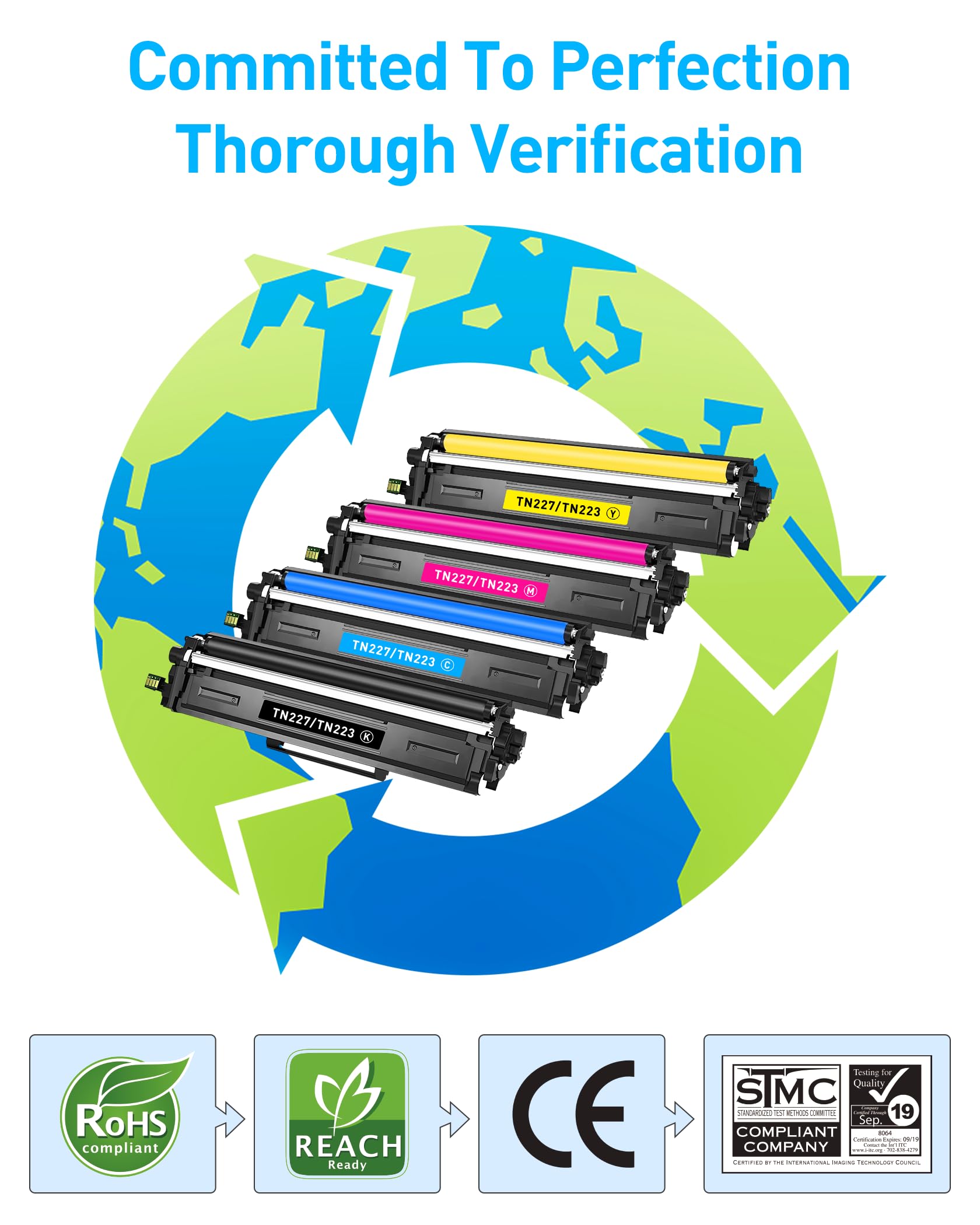 MasaiMara Compatible Toner Cartridge Replacement for Brother TN227 TN-227 TN227BK TN227C TN227M TN227Y High Yield Compatible with HL-L3290CDW HL-L3210CW MFC-L3750CDW MFC-L3710CW Printer (4 Pack)