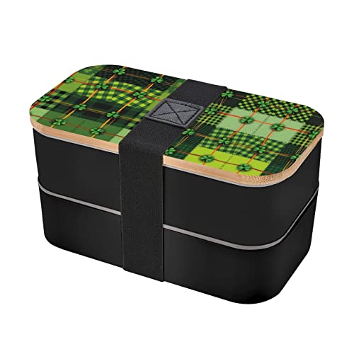 KOOLR Patchwork Print Bento Box Adult Lunch Box With 2 Compartments Stackable For Work Picnic Leak Proof Bento Box