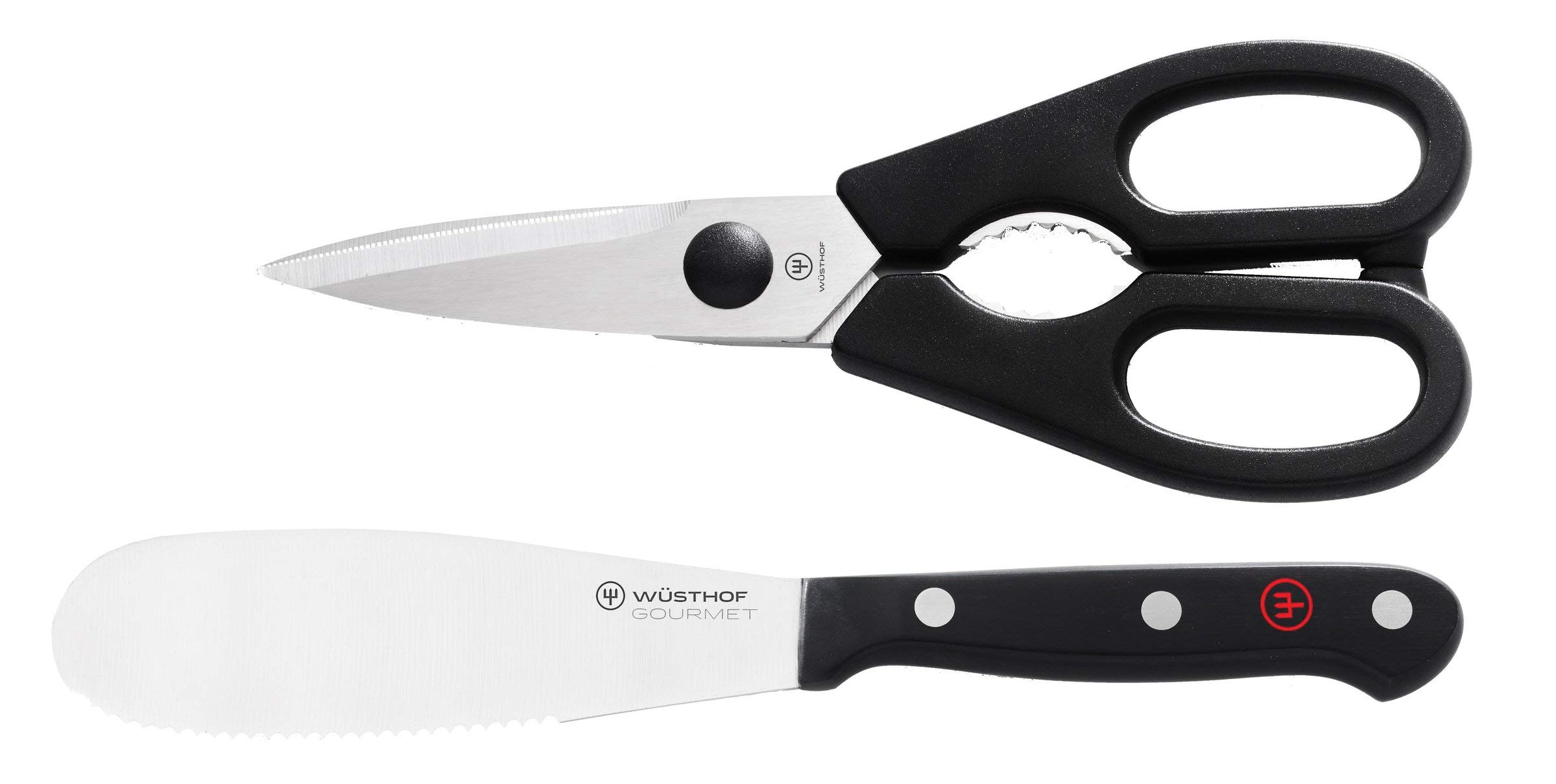 WÜSTHOF Gourmet 2-Piece Spreader and Shear Set, Black