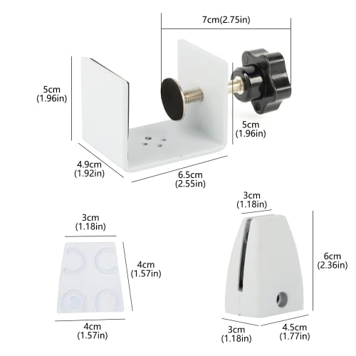 Hotwin Office Desk Partition Clamp, Aluminum Alloy Adjustable Desk Divider Support Clamp, No Drilling Required Privacy Panel Clamp for Desktop Countertop Reception, U Type