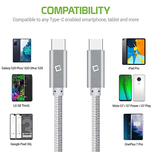 Dual USB-C/PD 60W Fast Charging Cord Compatible with Realme Blade V20 Plus 5Gbps Data Transfer for Power Delivery Hi Capacity Charging (Black)