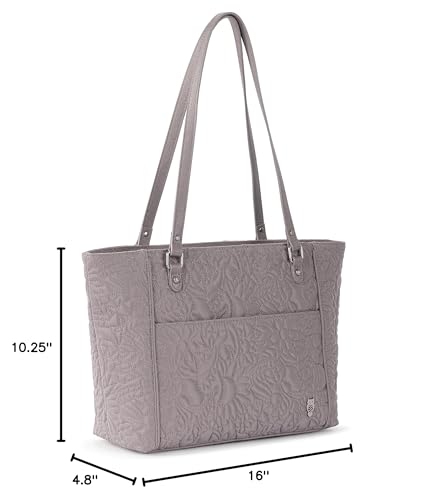 Sakroots Metro Tote Bag in Eco-Twill with Dual Shoulder Straps, Mushroom Spirit Desert Quilted