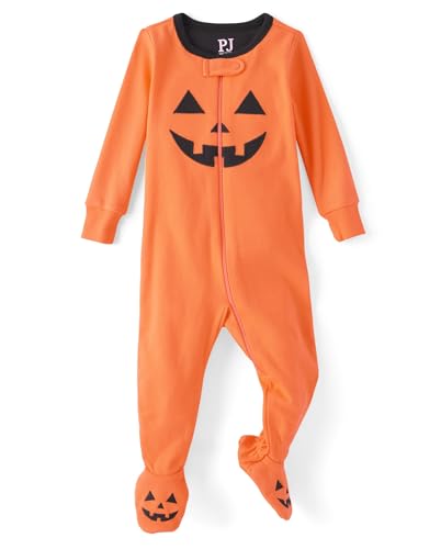 The Children's Place,and Toddler, Halloween Pumpkin Pajamas, Cotton,SUN GLOW,3T