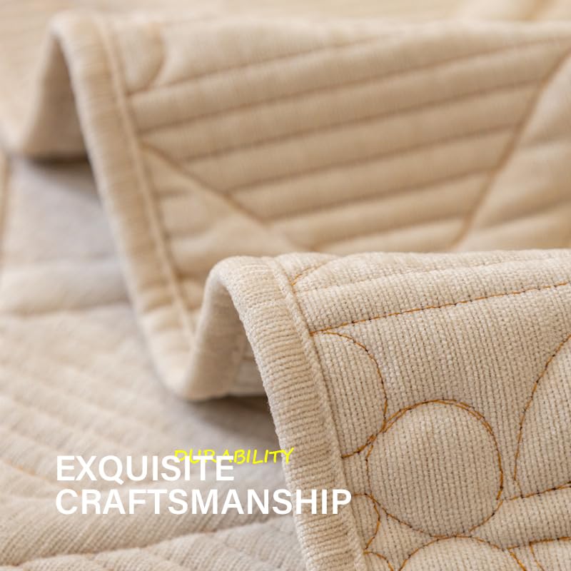 KCCRHIN Solid Color Sofa Cover 3 Cushion Chenille Couch Cover Sectional Thickened Non-Slip Sofa Slipcovers Modern Style Sofa Cushion Covers L/U Shape for Dogs Washable,Blue,90 * 160cm/35.4 * 63in