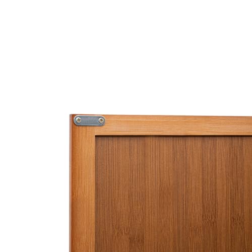 CNCEST Shoe Cabinet with Shutter Doors, 8 Tier Bamboo Floor Standing Shoe Shelf Storage Organizer for Home Entryway (1, Brown-90x32x107cm)