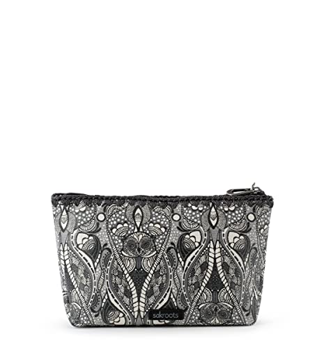 Sakroots Womens Essential Medium Pouch in Coated Canvas, Black & White Soulful Desert, One Size US