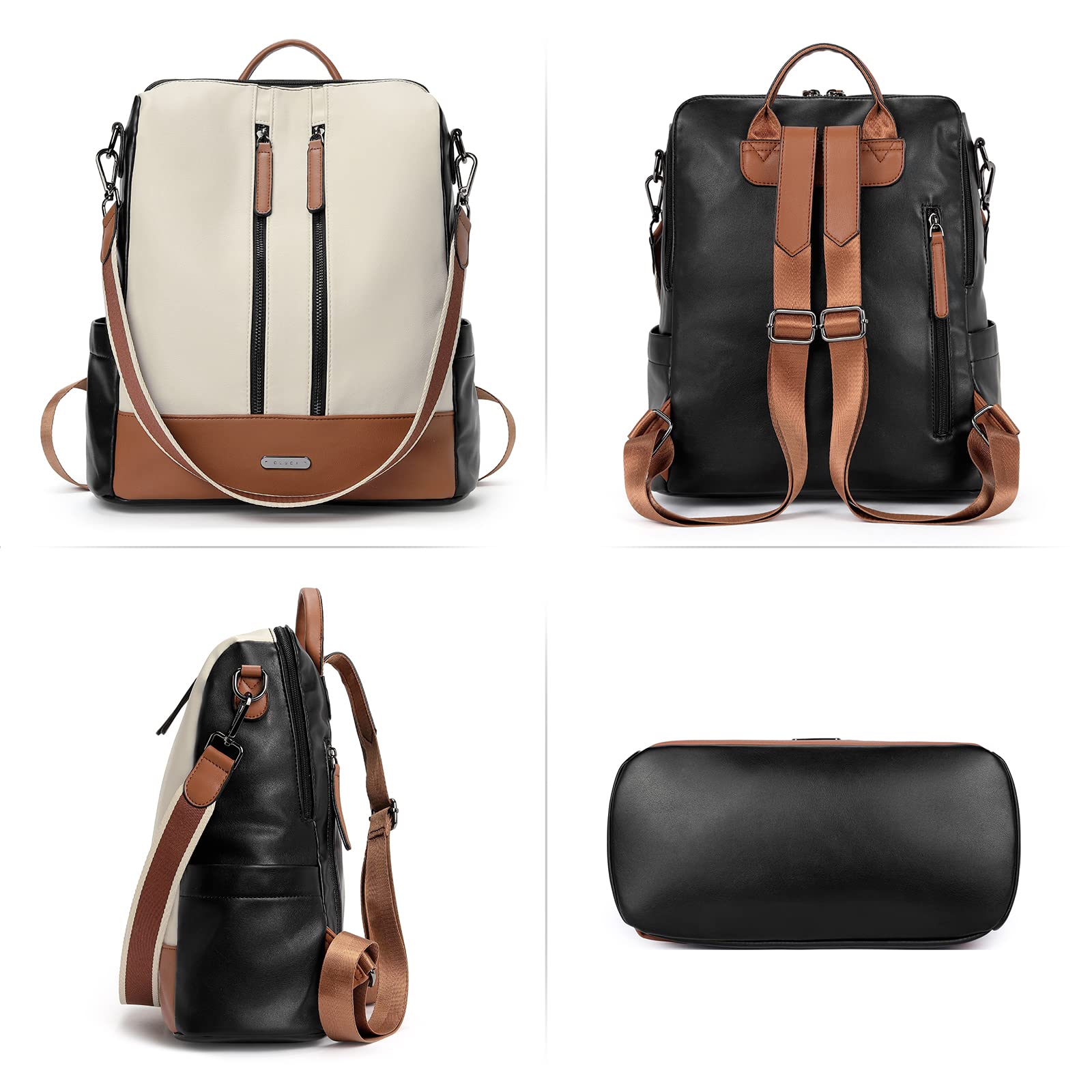 CLUCI Leather Backpack Purse for Women Crossbody Bags Purses for Women, Leather Messenger Tassel Bag