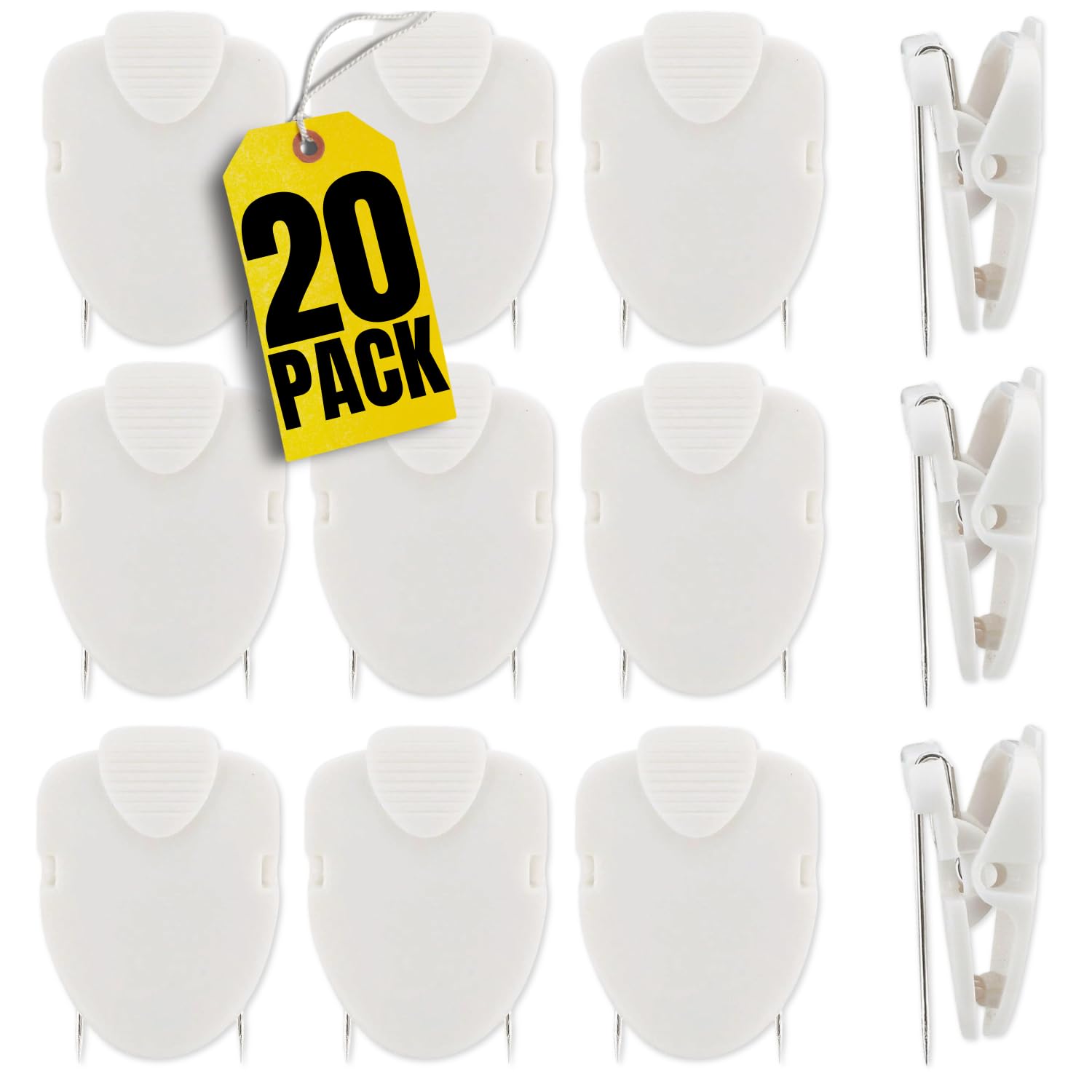1InTheOffice Cubicle Clips, Cubicle Clips for Fabric Walls, Cubicle Wall Clips, White, 20 Pack