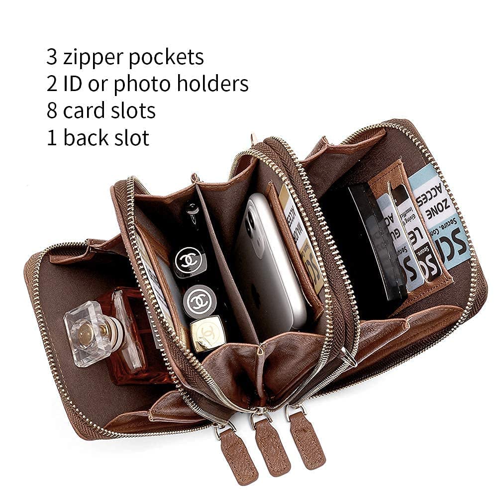 CLUCI Women Backpack Purse Leather Bundles with Small Crossbody Bag for Women Cellphone Shoulder