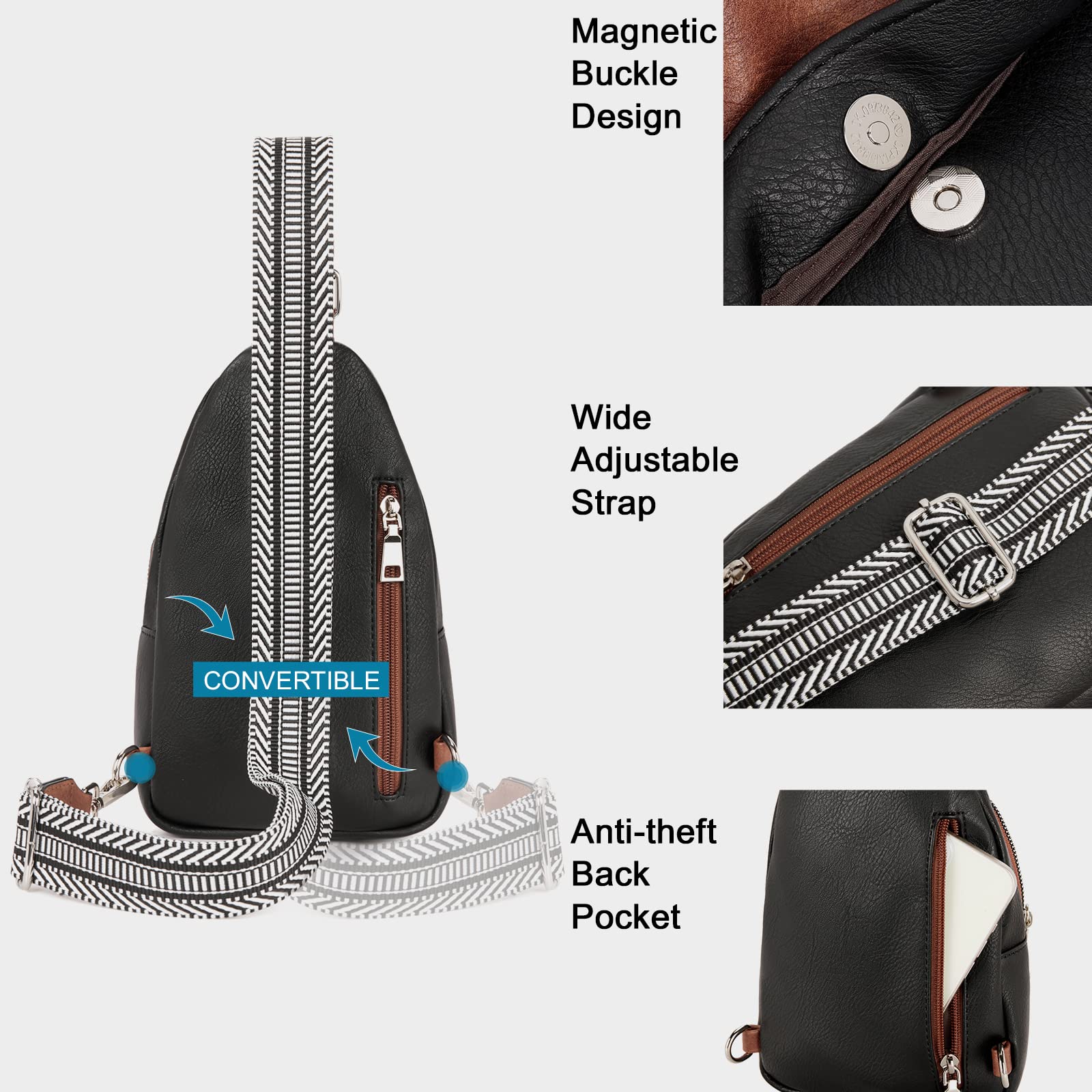 CLUCI Small Sling Bag For Women Bundles With Fanny Pack