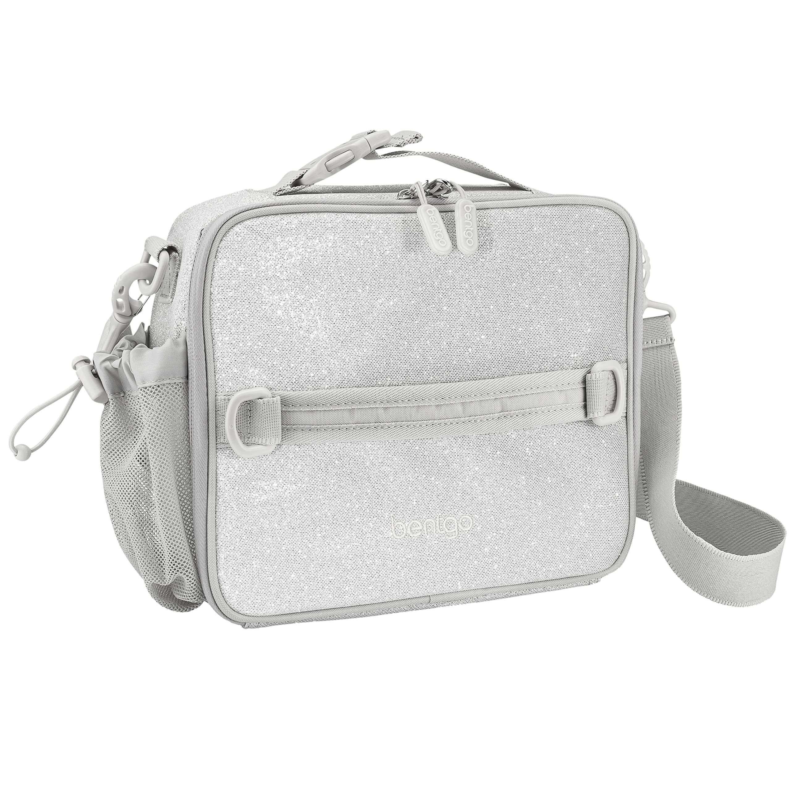 Bentgo® Kids 5-Compartment Lunch Box With Insulated Lunch Bag - (Glitter Edition - Silver)
