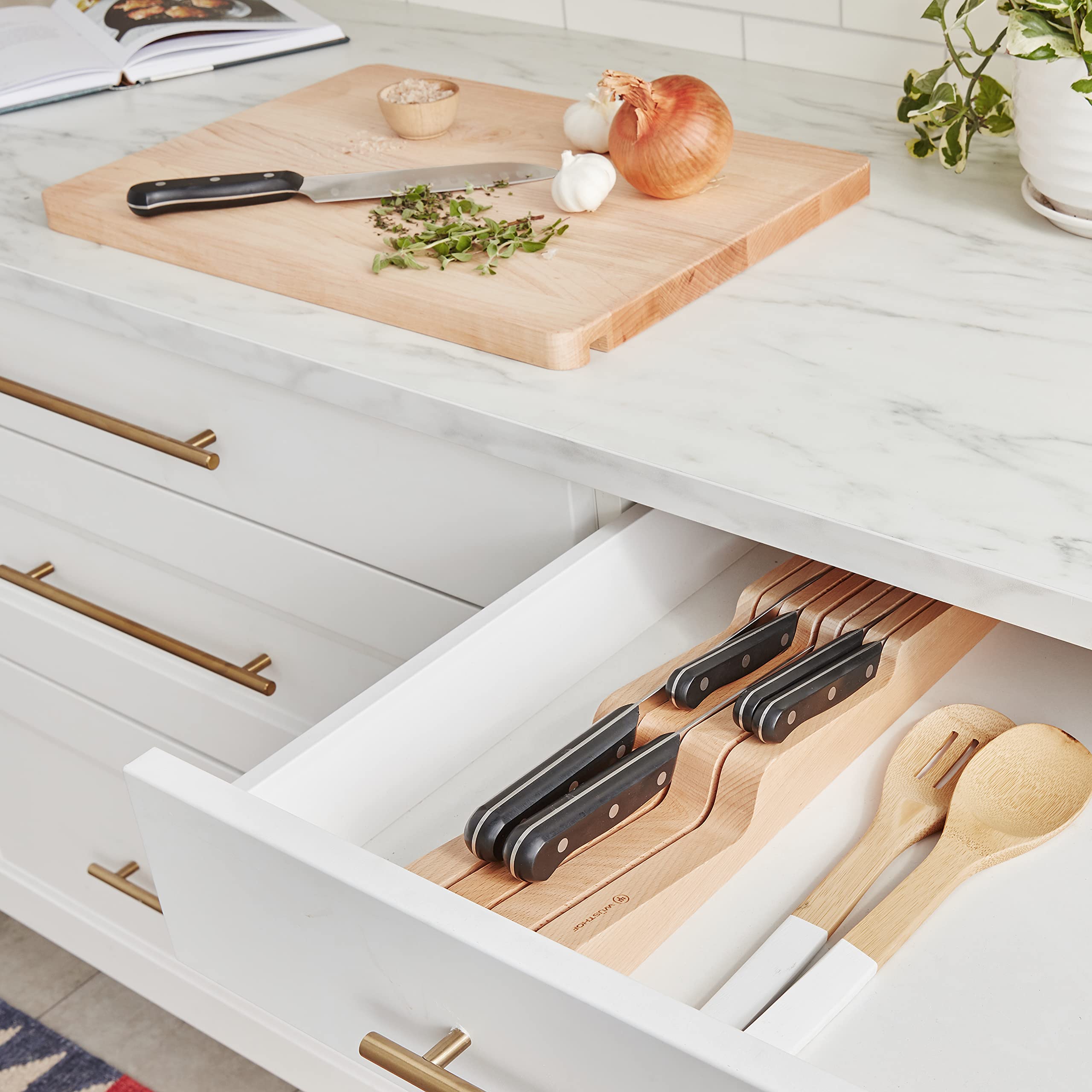 WÜSTHOF 7-Slot In Drawer Knife Storage, Natural Wood
