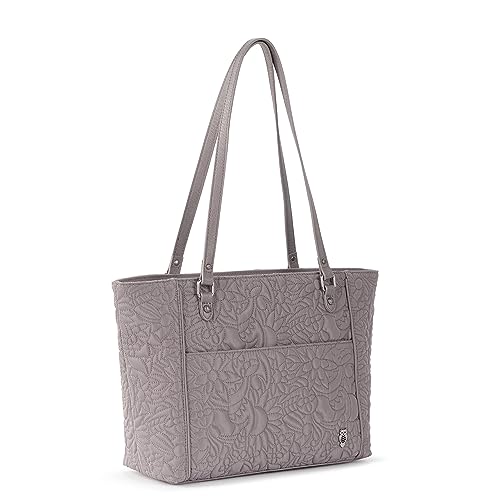 Sakroots Metro Tote Bag in Eco-Twill with Dual Shoulder Straps, Mushroom Spirit Desert Quilted