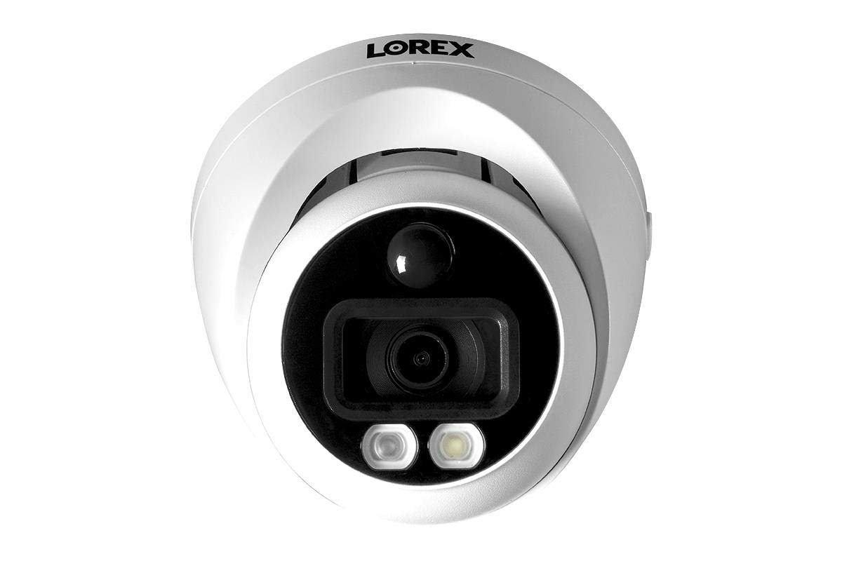 Lorex C241XC Indoor/Outdoor 1080p Analog HD Active Deterrence Dome Security Camera, 120ft Night Vision, 2.8mm, F2.0, IP67, Works with D841, DV900, LHV5100, D241, D231, D441, D861, White
