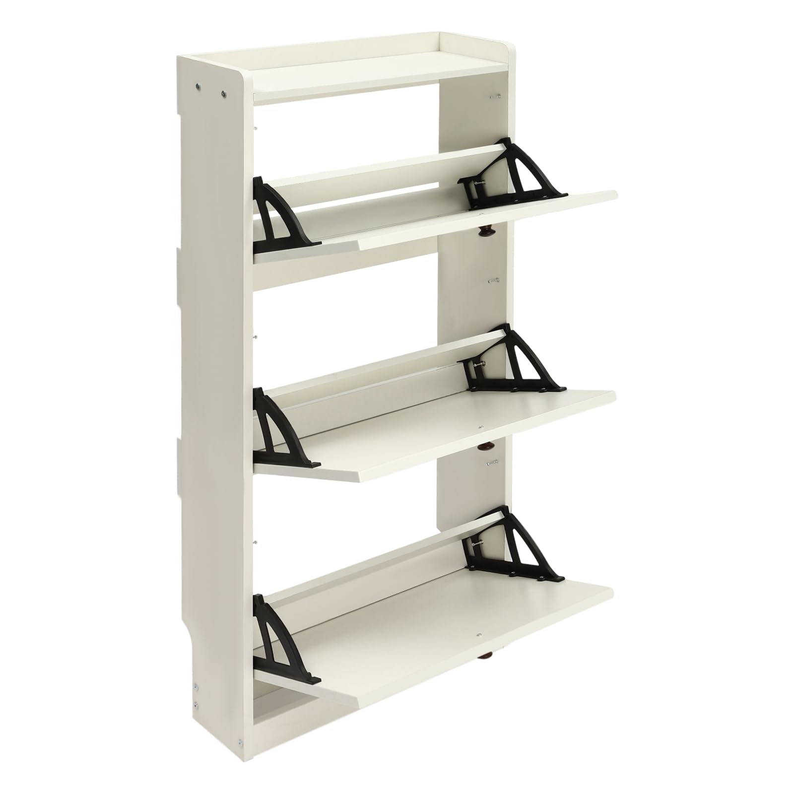 Acesunny Hidden Shoe Cabinet,Fold-Out Standing Shoes Storage Shelf Free Organizer with 3 Flip Drawers Shoe Cabinet Modern Entryway Shoe Storage for Hallway Narrow Slim Hidden Shoe Cabinet