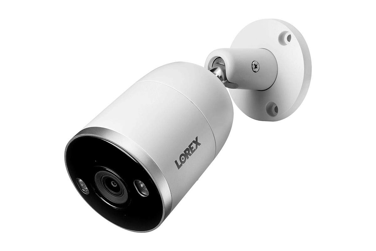 Lorex E892AB Indoor/Outdoor 4K Ultra HD Smart Deterrence IP Bullet Camera with Smart Motion Plus, 150ft NV, CNV, 2.8mm, IP67, Audio, White, 4PK