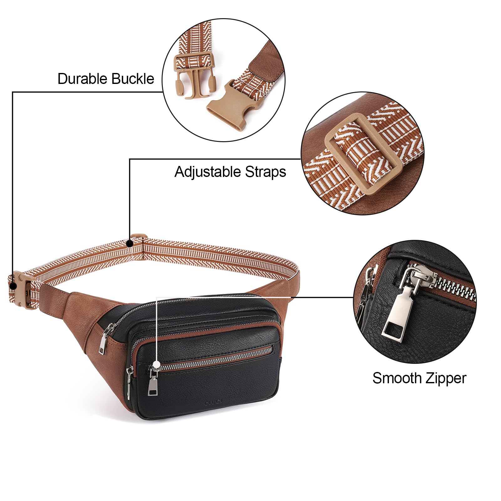 CLUCI Small Sling Bag For Women Bundles With Fanny Pack