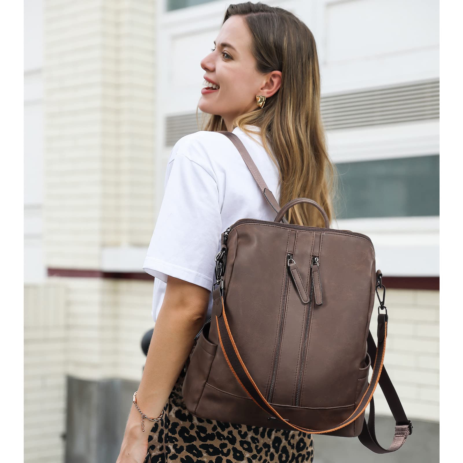 CLUCI Backpack Purse for Women Bundles with Kid's School Backpack for Boys&Girls