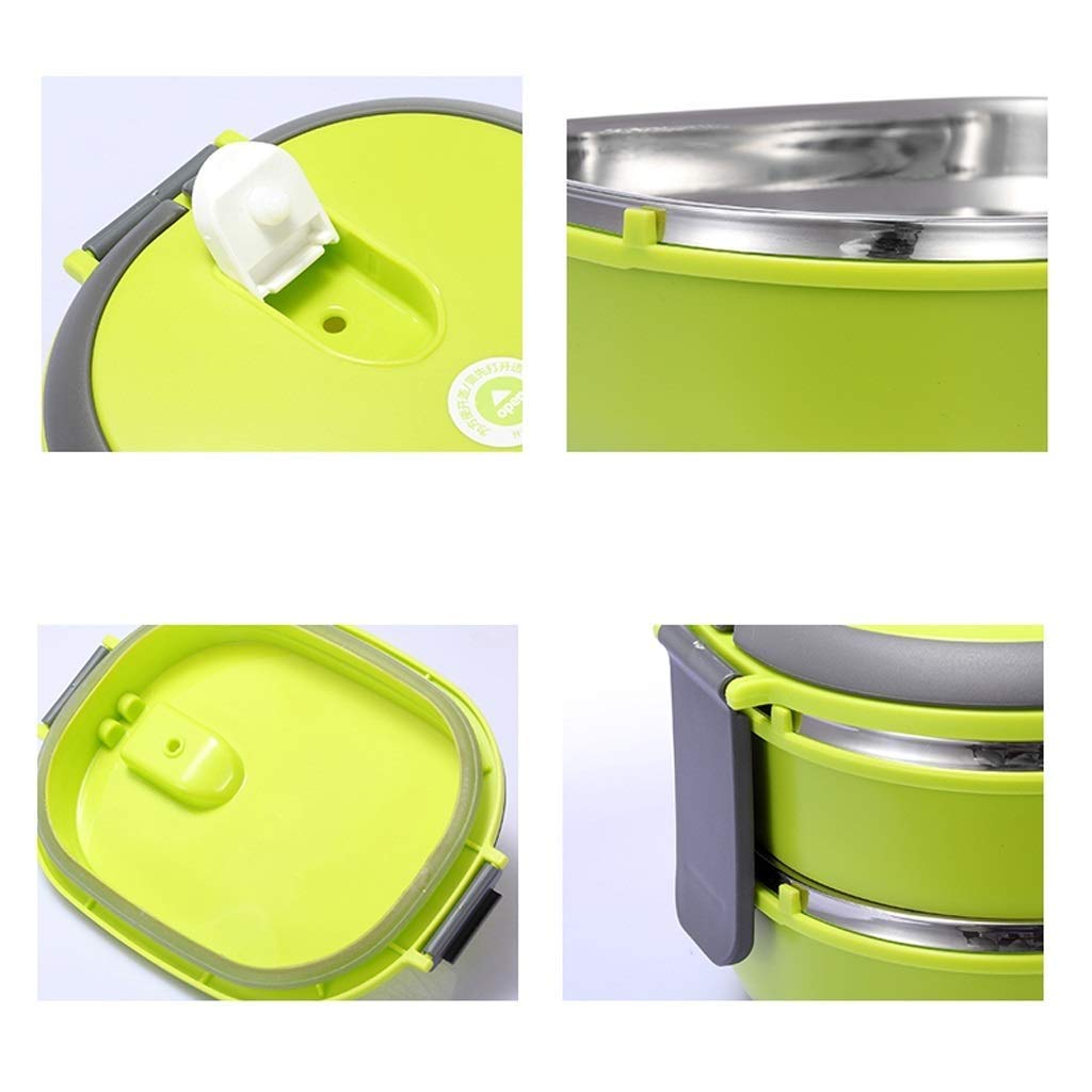 ZLDGYG Stackable Stainless Steel Thermal Compartment Lunch Box | 2-Tier Insulated Bento Box (Color : C)