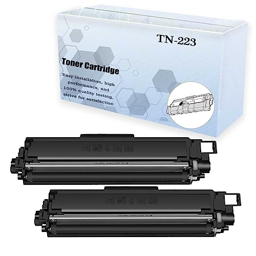 TN-223 TN223BKC/M/Y Toner Cartridge Compatible for Brother TN-227BK C M Y TN227 for HL-L3210CW L3230CDW L3270CDW L3290CDW MFC-L3710CW L3750CDW L3770CDW Printer Black*2