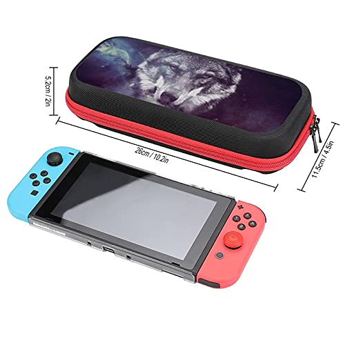 Galaxy Wolf Face Travel Carrying Case Tote Bag For Nintendo Switch Accessories Holds 20 Game Card Bag