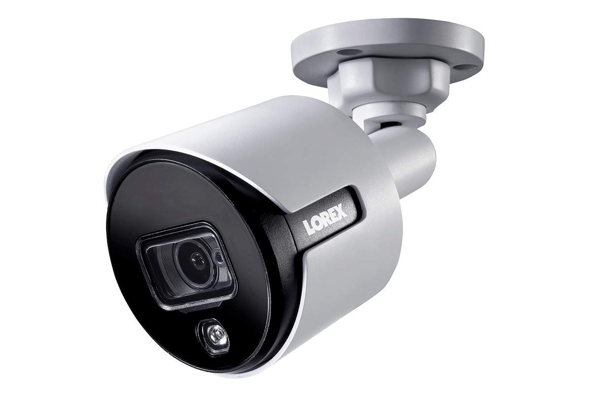 Lorex Indoor/Outdoor 4K Security Camera, Add-On Bullet Camera for Wired Surveillance System, Active Deterrence and Color Night Vision, 1 Bullet Camera(Renewed)