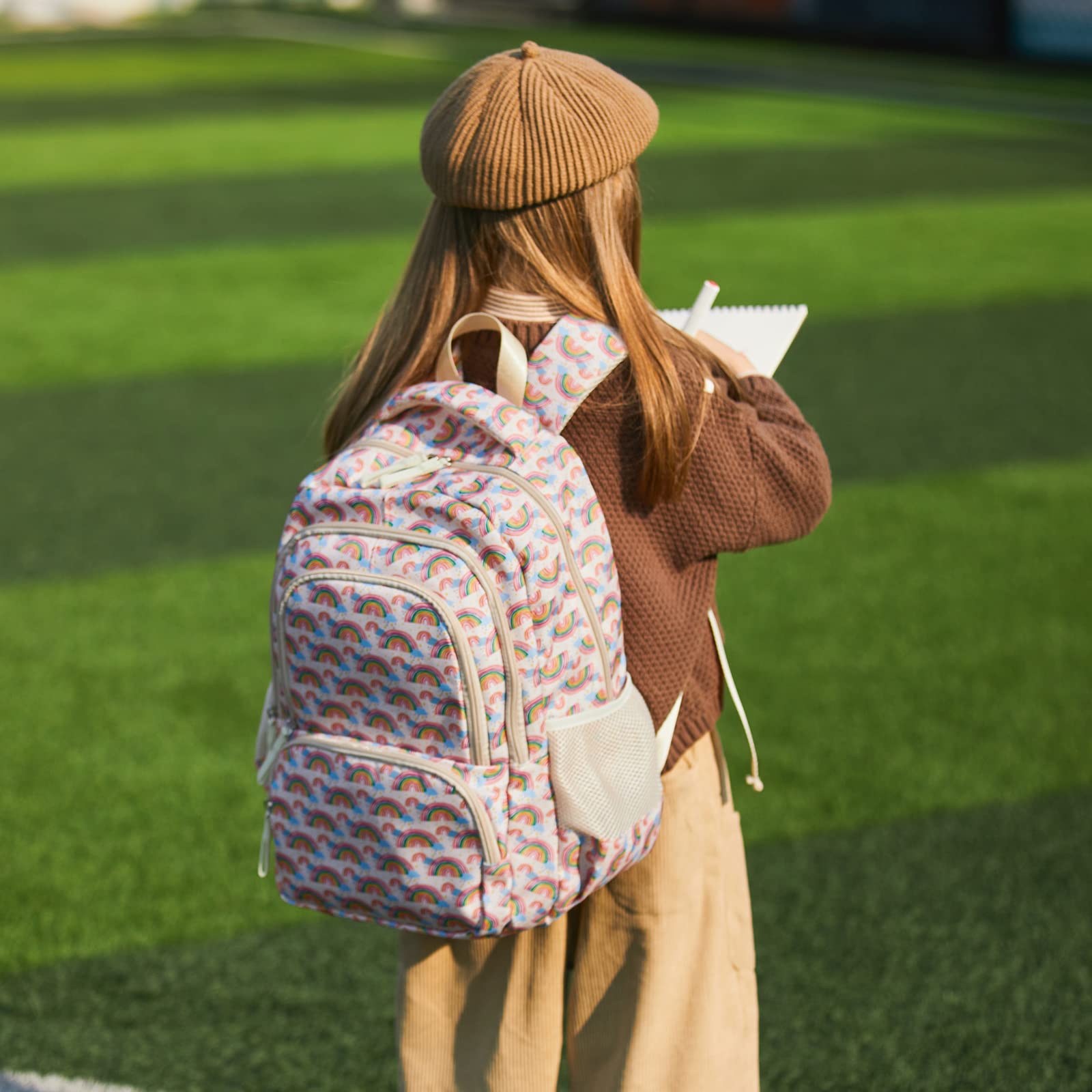 CLUCI Backpack Purse for Women Bundles with Kid's School Backpack for Boys&Girls