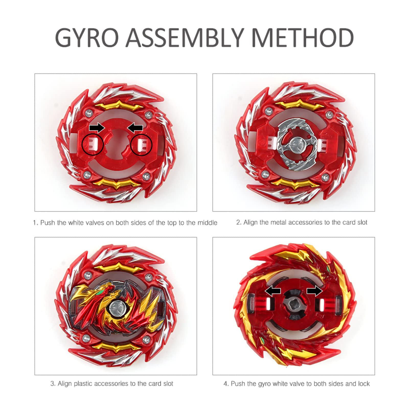 Hozuumo Bey Battling Top Burst Gyro Toy Set, with Gyro Launchers and Handle Combat Battling Game, Gift for Kids Children, B-155