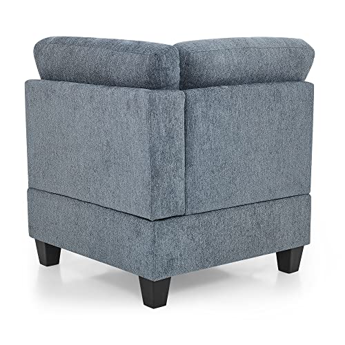 RXRRXY 116'' U Shaped Modular Sectionals Sofa, Chenille Futon Couch for Living Room, Large Sectional Sleeper Sofa with Storage Space, 4 Single Chair and 2 Corner (Navy, U Shaped)