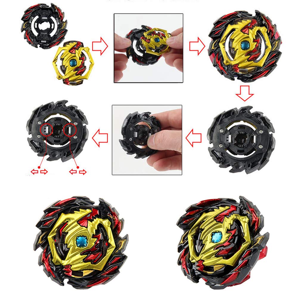 mlywd Bey Battling Tops Burst SuperKing, Bey Launcher and Grip Battle Game Set Right Spin DB Layer System Gyro Toys Set Gifts for Kids Children Boys, B-145