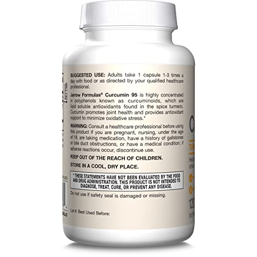 Jarrow Formulas Turmeric Curcumin Supplement - Curcumin 95, Turmeric Supplements, 500 mg for Antioxidant & Joint Support, 120 Capsules