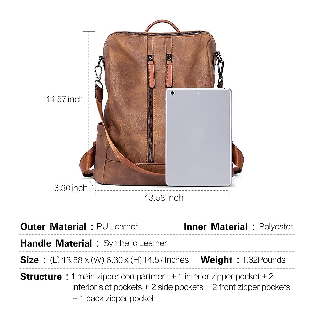 CLUCI Women Backpack Purse Fashion Bundles with Leather Wallets Large Clutch Ladies Long