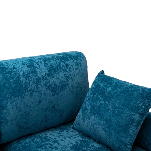 EMKK Chenille Sectional Sofa Modern Couch with Ottoman, Convertible Modular L/U Shaped Sofá with Chaise Sleeper Comfy Upholstered Furniture for Living Room, Apartment, Studio, Office