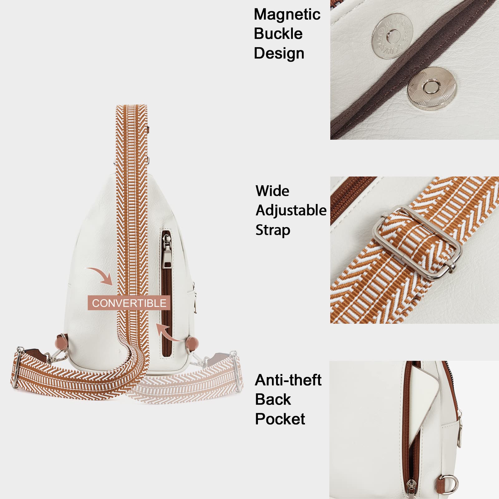 CLUCI Small Sling Bag For Women Bundles With Fanny Pack