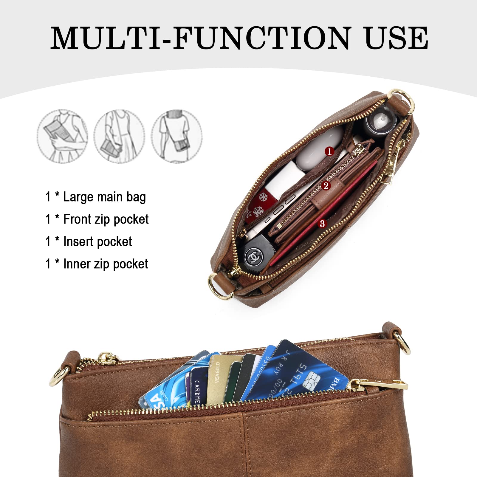 CLUCI Small Crossbody Purses bundles with Trave Backpack Carry On