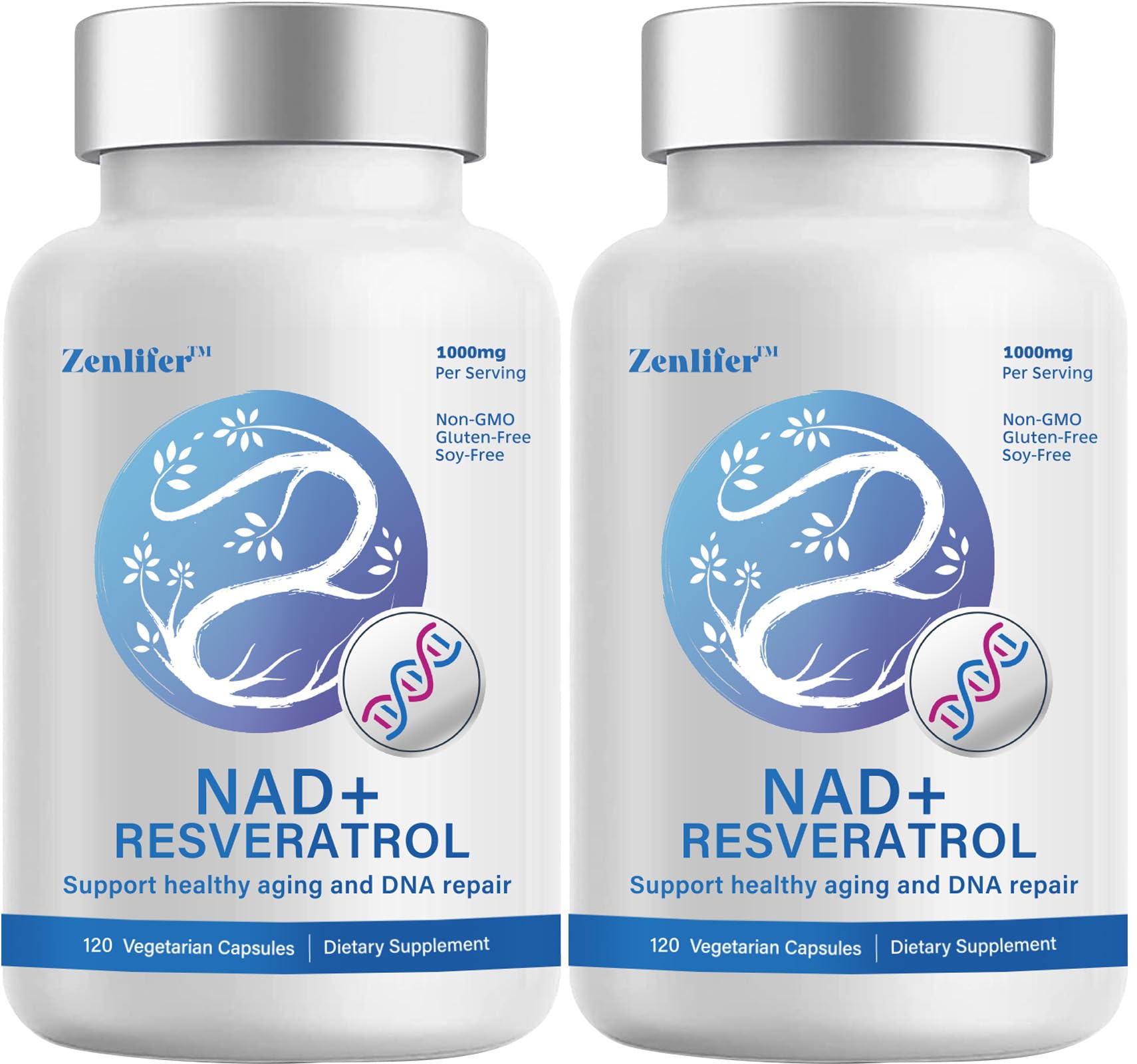 Zenlifer 240 Capsules NAD+ 1000MG Resveratrol Boosting Supplement - More Efficient Nicotinamide Riboside for Cellular Energy Metabolism & Repair, Vitality & Healthy Aging