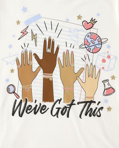 The Children's Place,School Graphic T-Shirts,Fresh Peonies|White,Large (10/12)