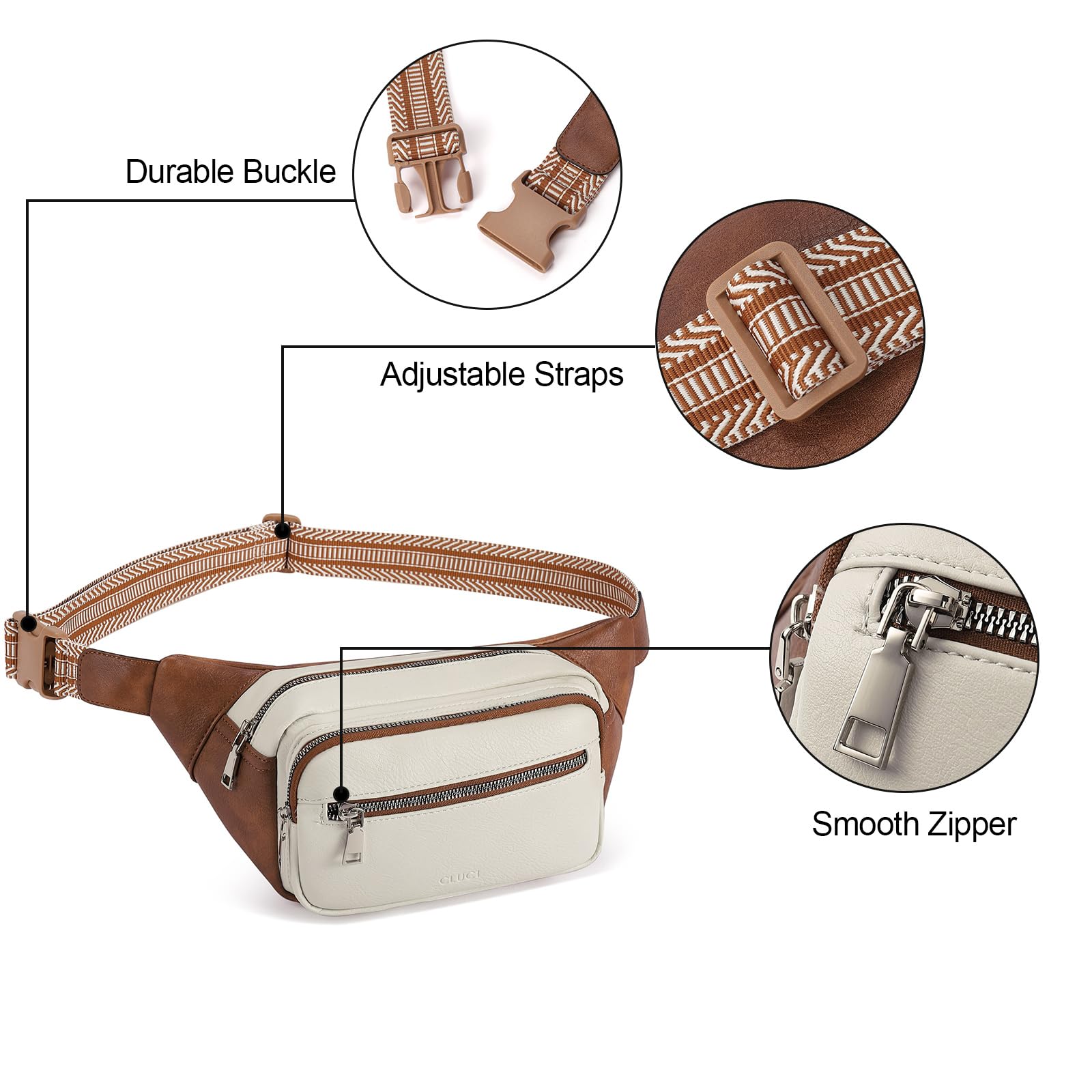 CLUCI Small Sling Bag For Women Bundles With Fanny Pack