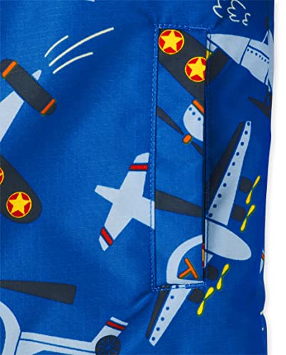 The Children's Place baby boys And Toddler Boy Heavy 3 in 1 Winter Jacket, Wind, Water-resistant Shell, Fleece Inner Down Alternative Coat, Blue Airplanes, 4T US