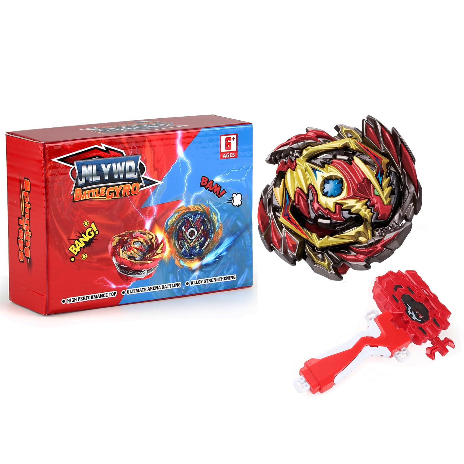 mlywd Bey Battling Tops Burst SuperKing, Bey Launcher and Grip Battle Game Set Right Spin DB Layer System Gyro Toys Set Gifts for Kids Children Boys, B-145