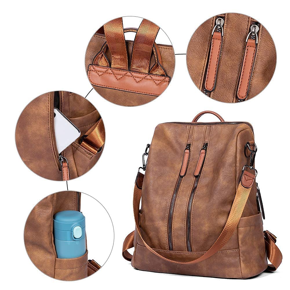 CLUCI Women Backpack Purse Fashion Bundles with Leather Wallets Large Clutch Ladies Long