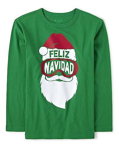 The Children's Place Unisex-Baby Feliz Navidad Long Sleeve Christmas Graphic T-shirt Navidad Large