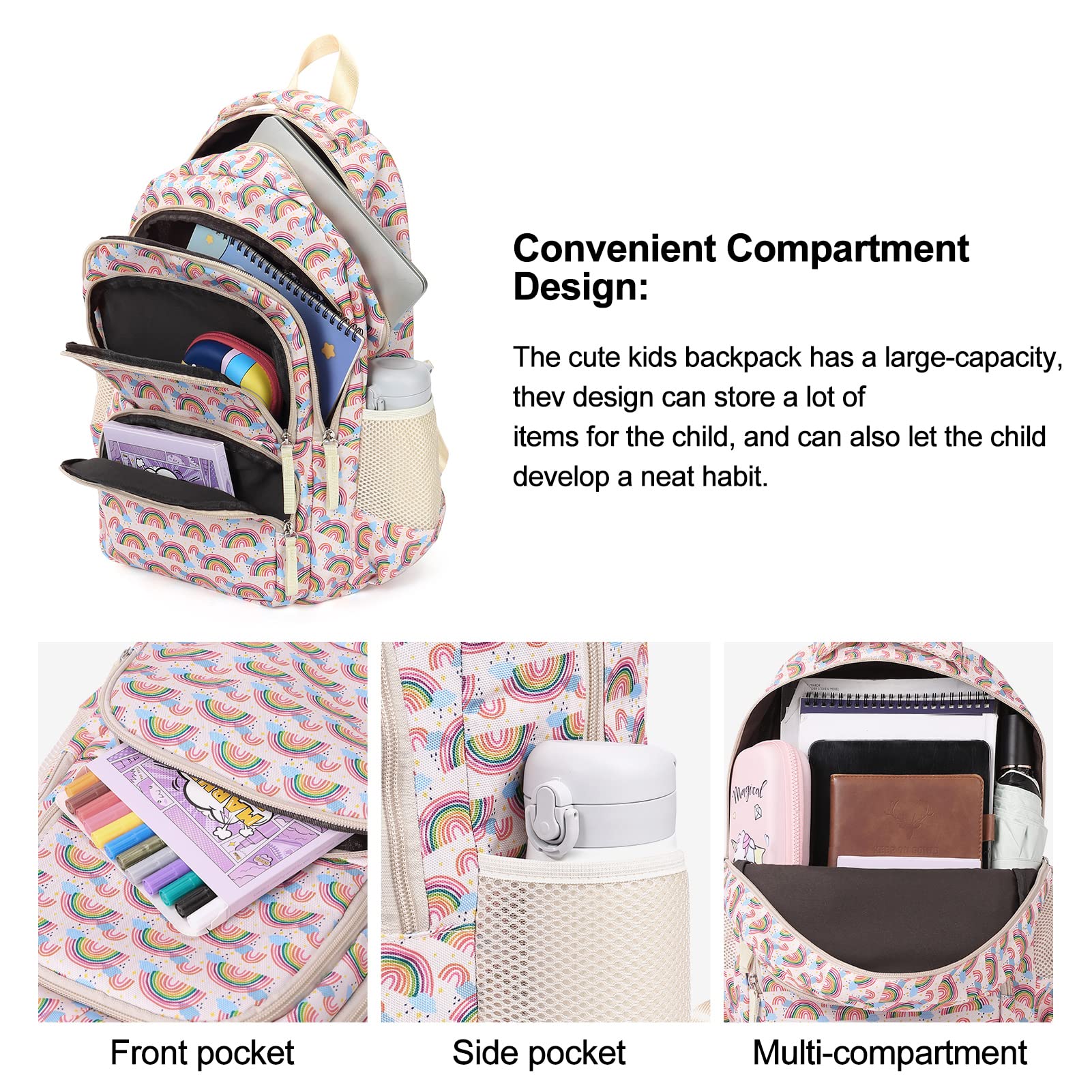 CLUCI Backpack Purse for Women Bundles with Kid's School Backpack for Boys&Girls