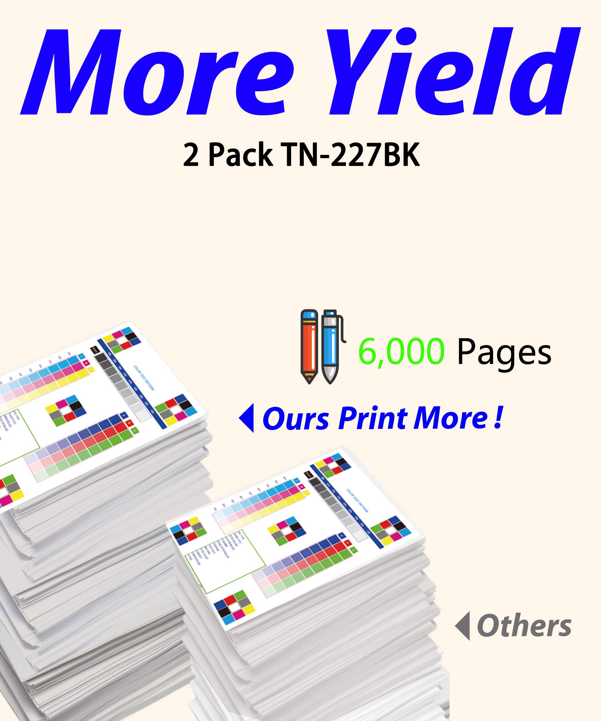 2-Pack ColorPrint Compatible Toner Cartridge Replacement for TN227 TN-227BK TN227BK High Yield Work with HL-L3210CW L3230CDW L3710CDW L3270CDW DPC-L3550CDW MFC-L3710CW L3750CDW L3770CDW (Black)