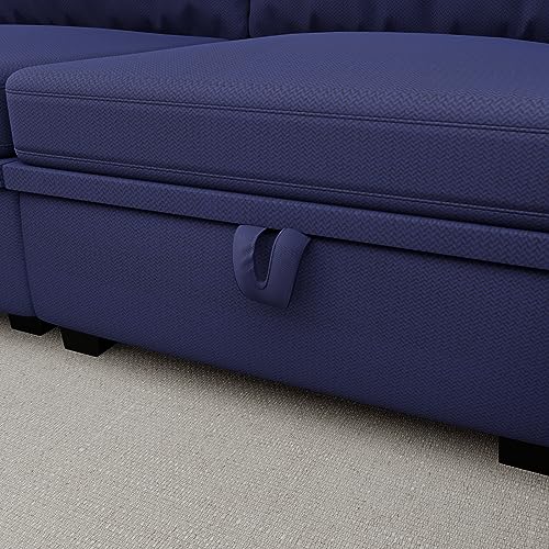 Goohome U Shaped Modular Sectional Sofa, Modern Comfy Linen 6 Seat Oversized Couch with Reversible Chaise and Storage Seats, Living Room Furniture Sets for Bedroom, Office