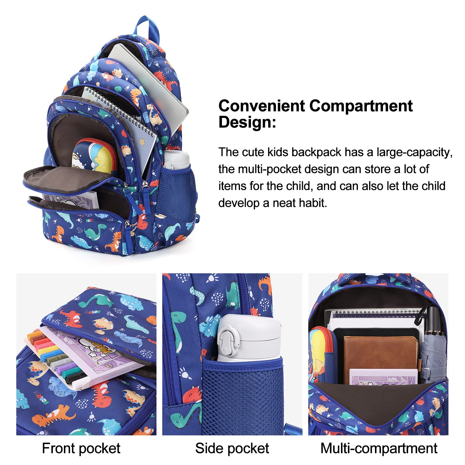 CLUCI Backpack Purse for Women Bundles with Kid's School Backpack for Boys&Girls