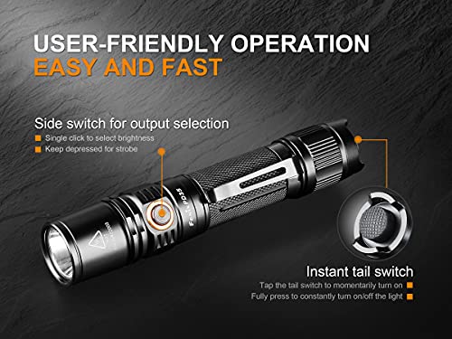 FENIX Unisex PD35 V2.0 Torch, Black,Small