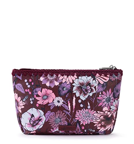 Sakroots Womens Essential Medium Pouch in Coated Canvas, Cabernet Bloom, One Size US