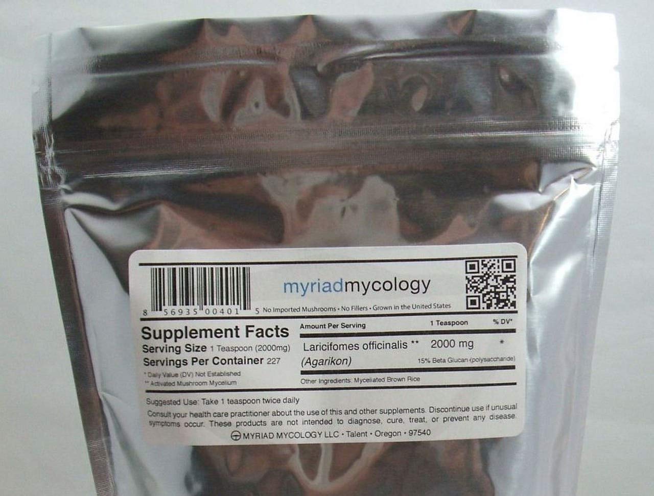 Myriad Mycology Agarikon Mushroom Powder - 1 Pound - Made in USA (Ku Bai Ti) - Natural Immune Booster