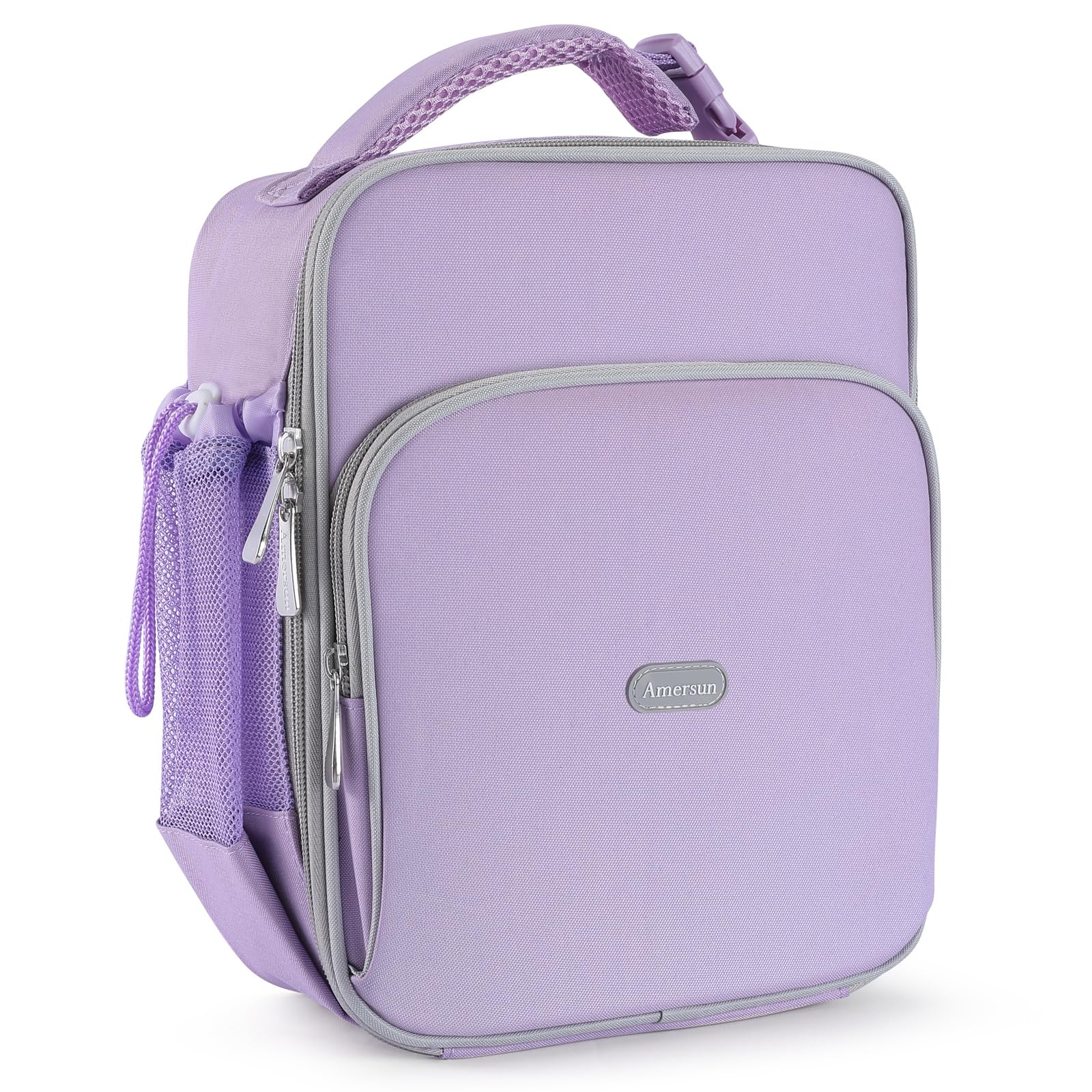 Amersun Kids Lunch Box with 8MM Insulated sponge & Water Bottle Holder, Keep Food Warm Cold School Lunch Bag for Kids Teen Girls Boys,Lunch Tote Bag for Children,LB018-LP